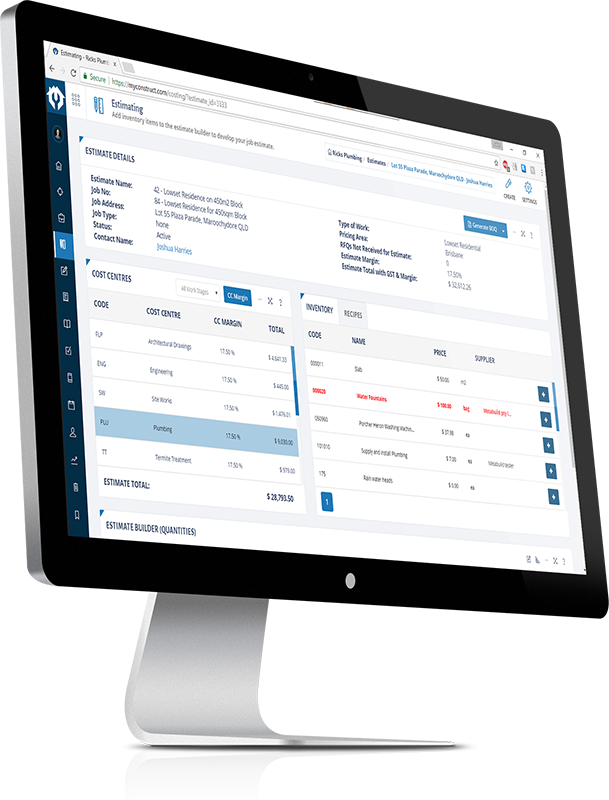 Builders construction estimating software - MyConstruct